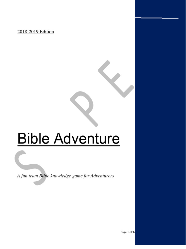 2018 Adventurer Bible Game Manual 1 | PDF | New International Version