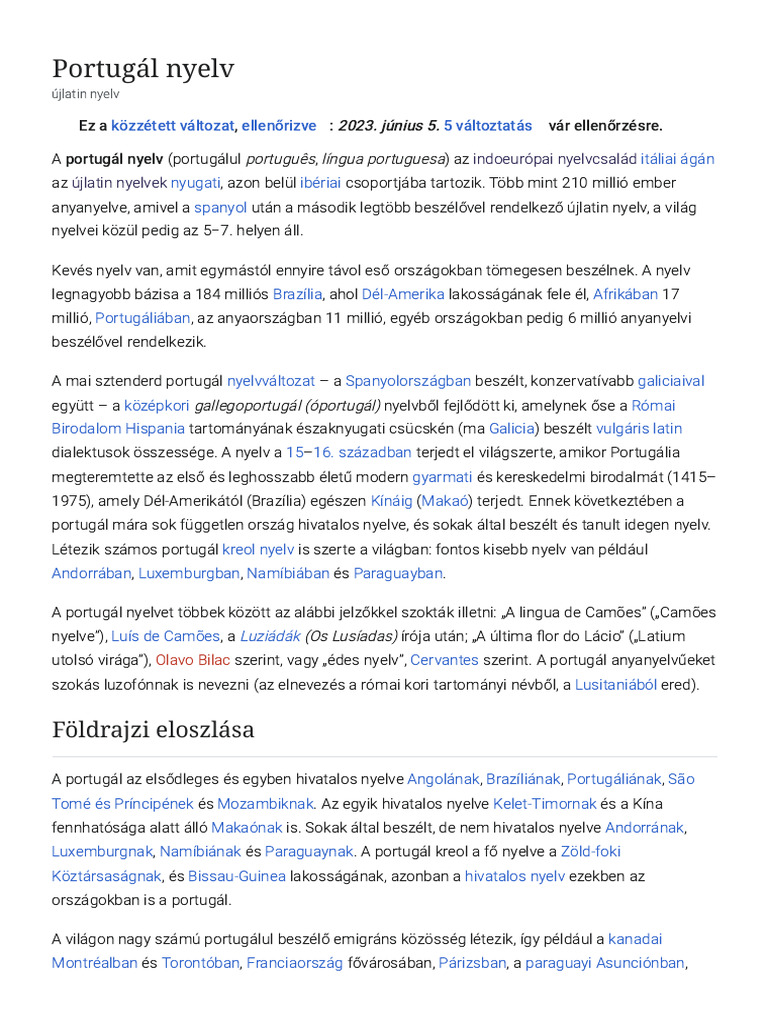 Portugál Nyelv | PDF