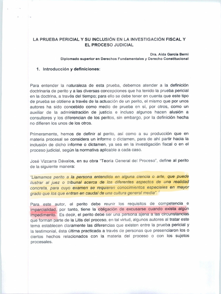 La Prueba Pericial | PDF