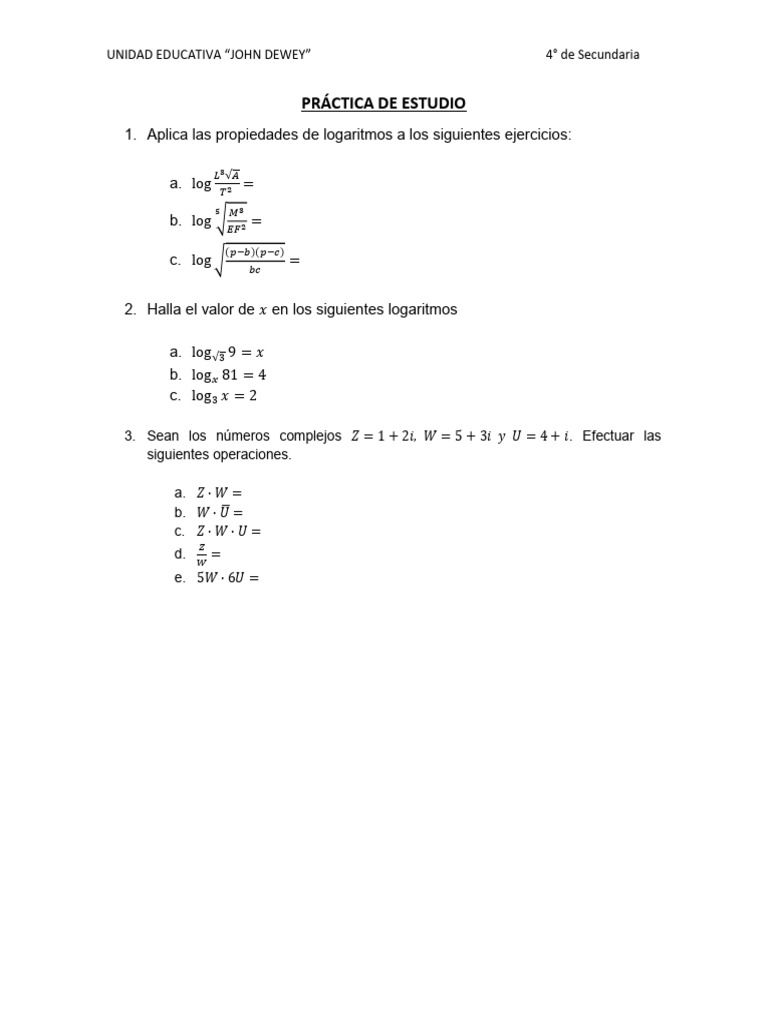Práctica de Estudio 4° | PDF