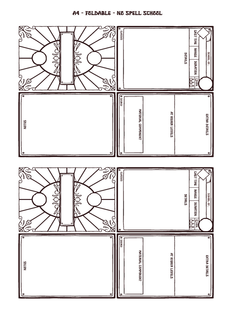 A4 Spell Details Template | PDF
