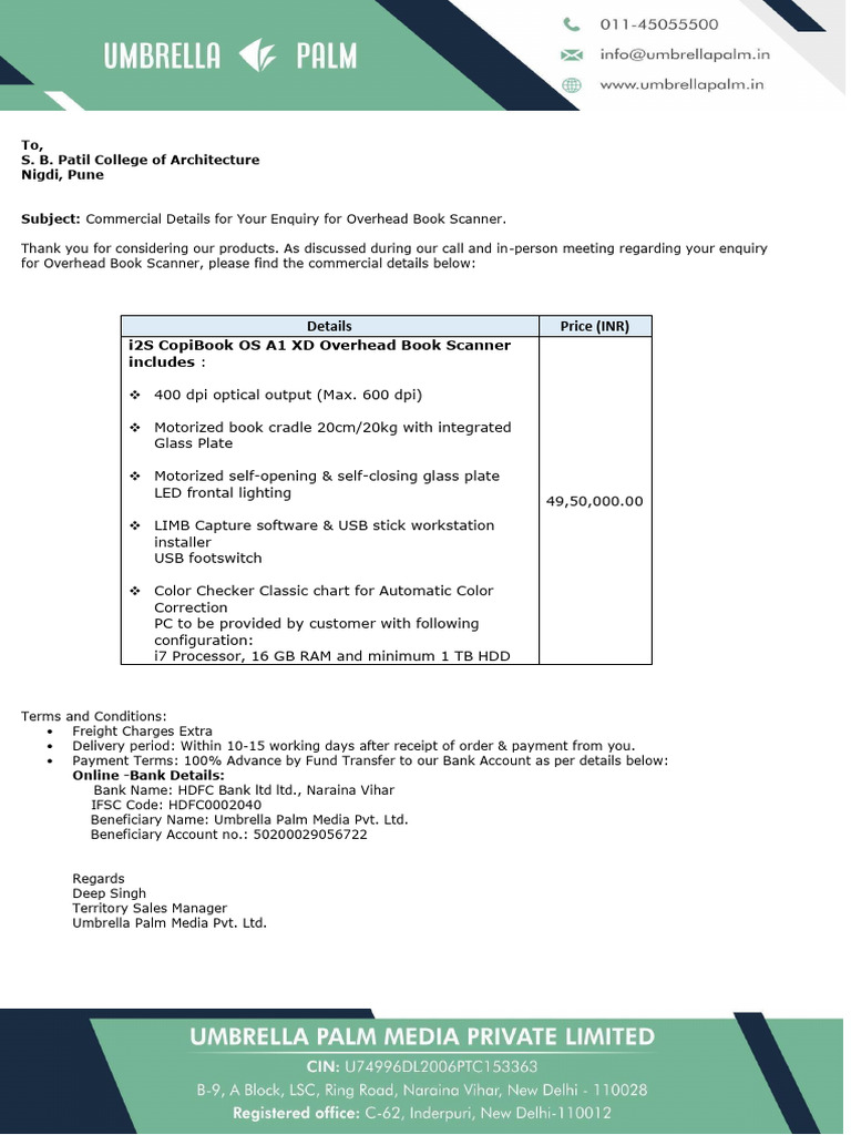 Overhead Book Scanner Pricing Details | PDF