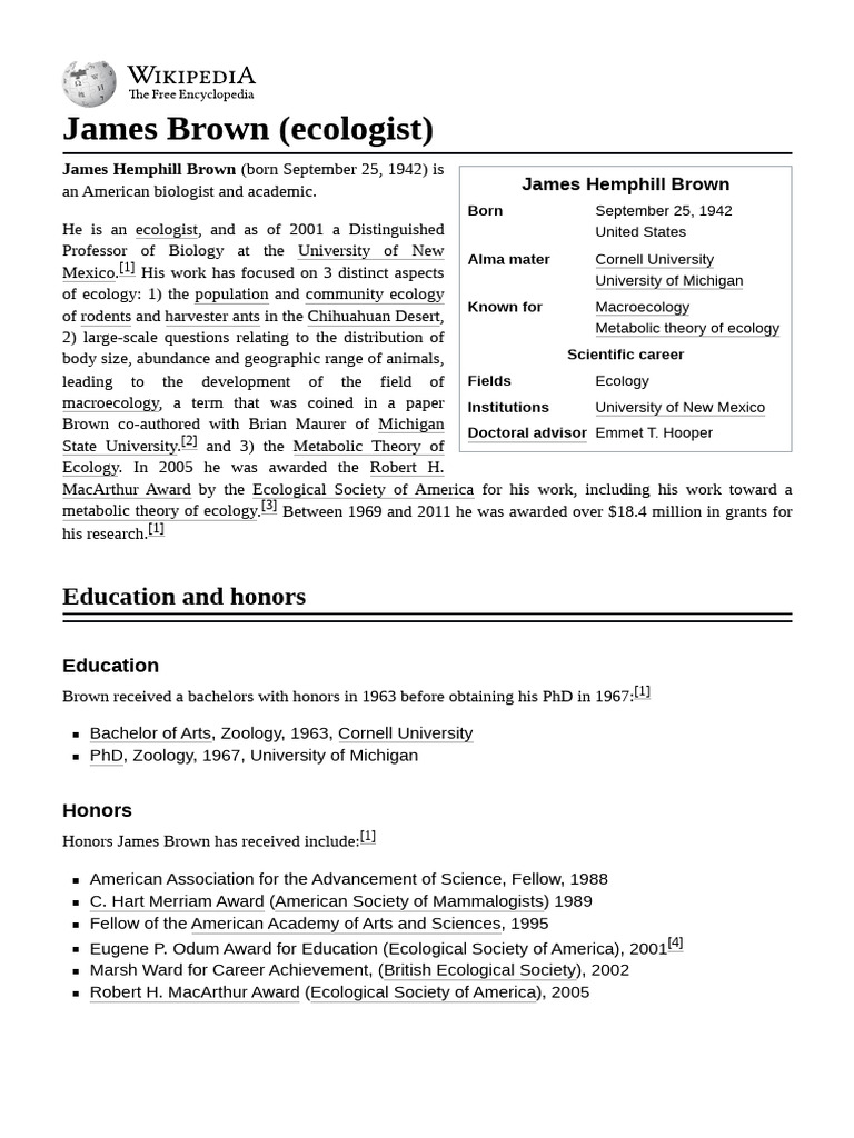 James_Brown_(ecologist) | PDF | Natural Environment | Ecology