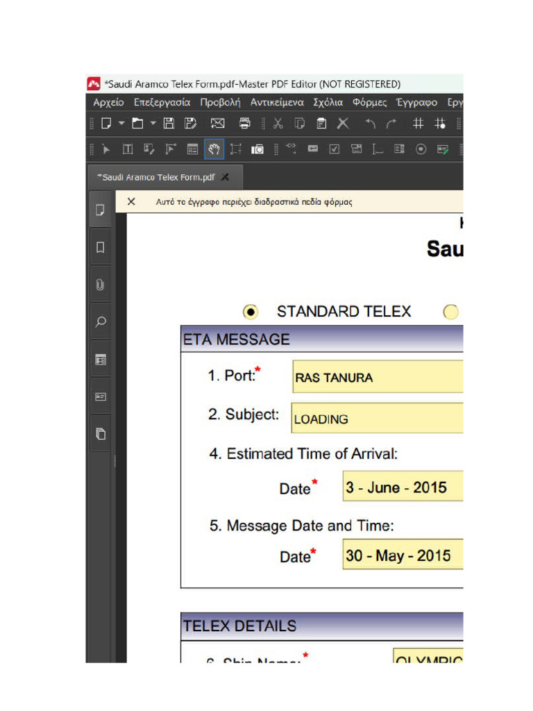 s.a Standard Telex Message | PDF