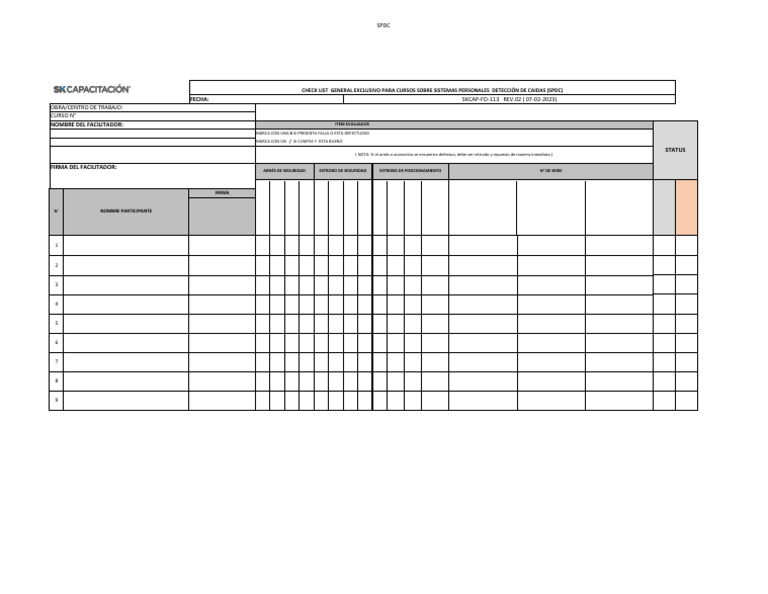 Check List General (SPDC) | PDF