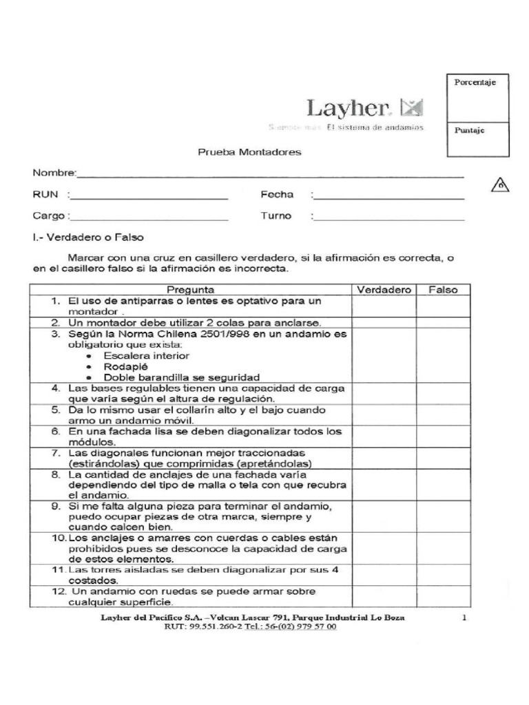 Prueba Andamio Jon | PDF