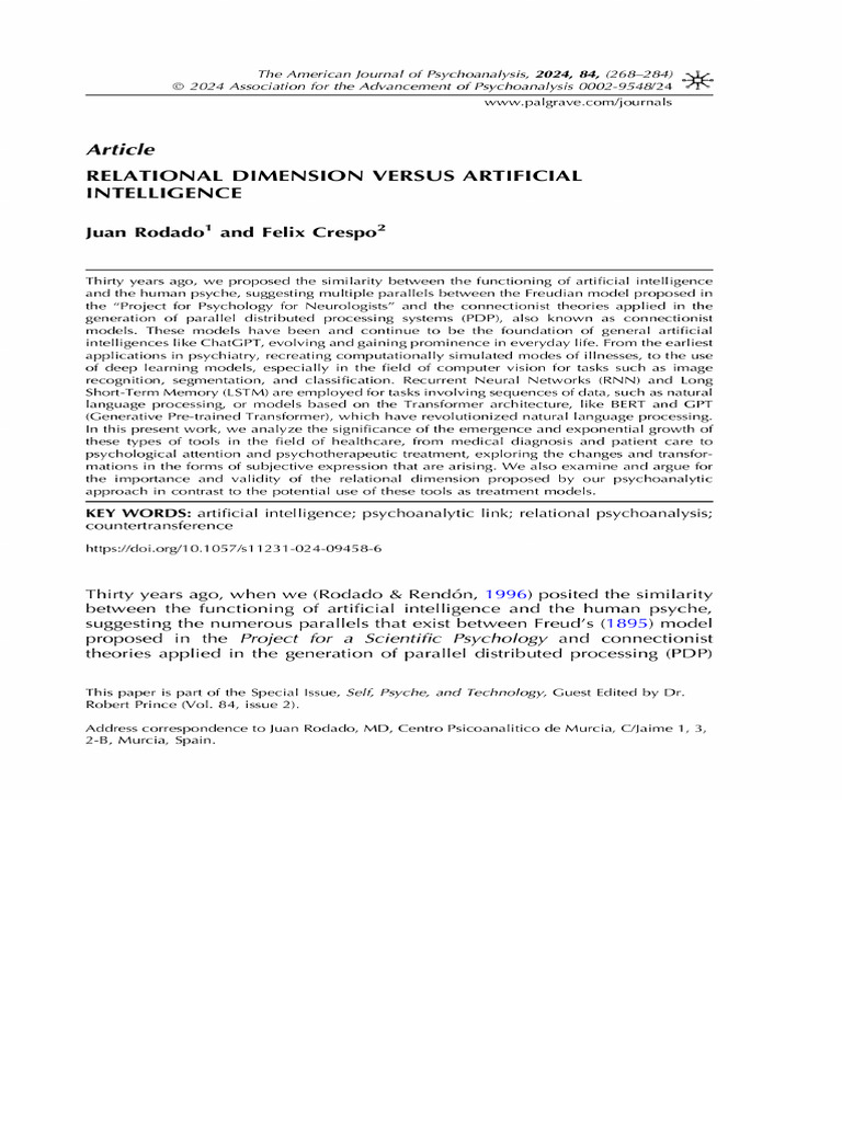 Relational Dimension Versus Artificial Intelligence | PDF