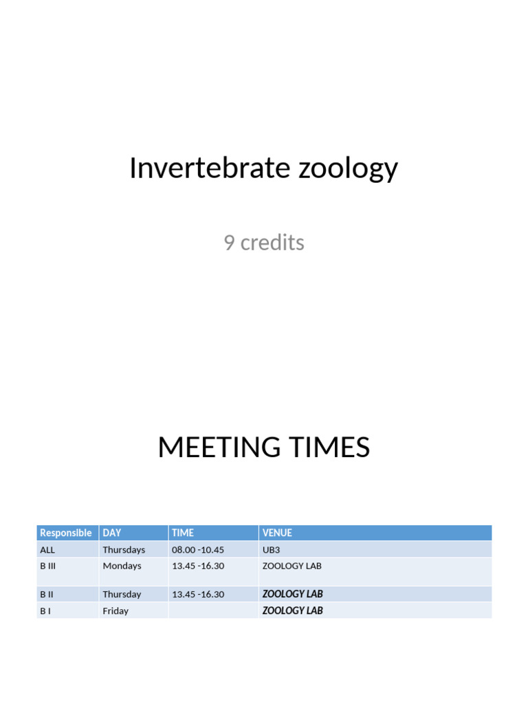 Invertebrate Zoology 1st | PDF | Genus | Invertebrate