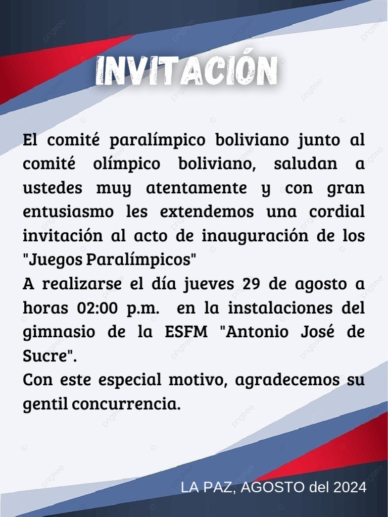 Invitación Juegos Paralímpicos | PDF