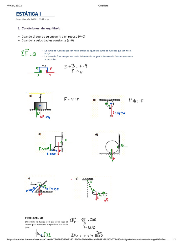FÍSICA - ESTÁTICA 1. Clase | PDF
