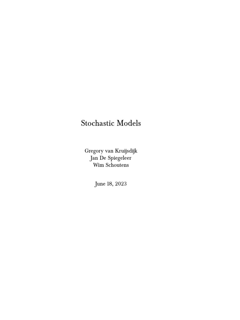 Stochastic Models | PDF | Probability Distribution | Stochastic Process