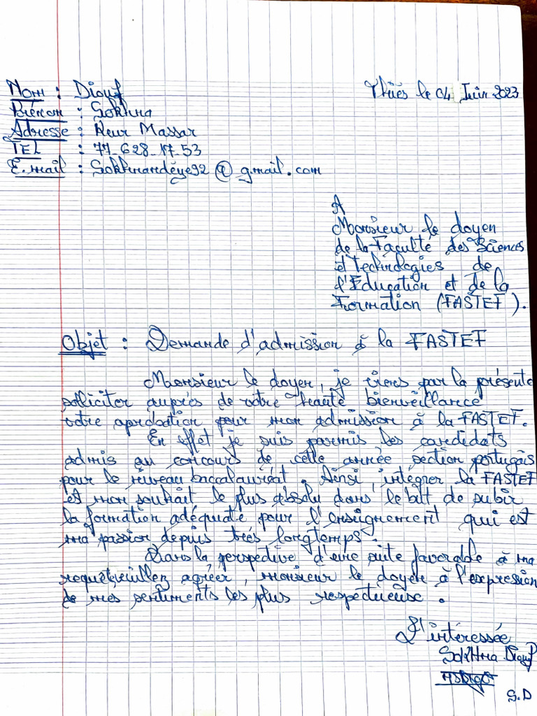 Demande Manuscrite | PDF