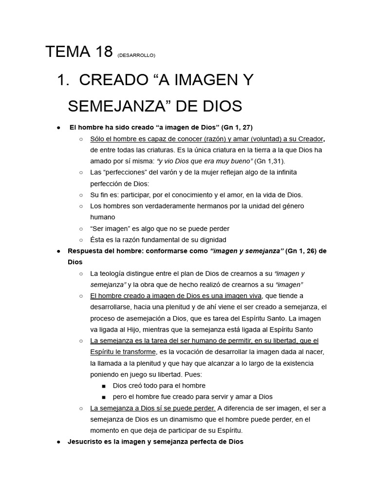 Tema 18 (Desarrollo) | PDF | Amor | Dios