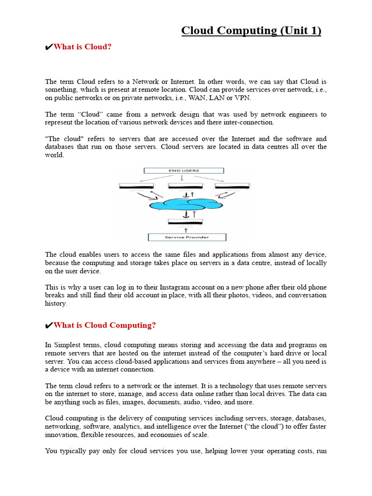 Cloud Computing Unit-1 | PDF | Cloud Computing | Parallel Computing