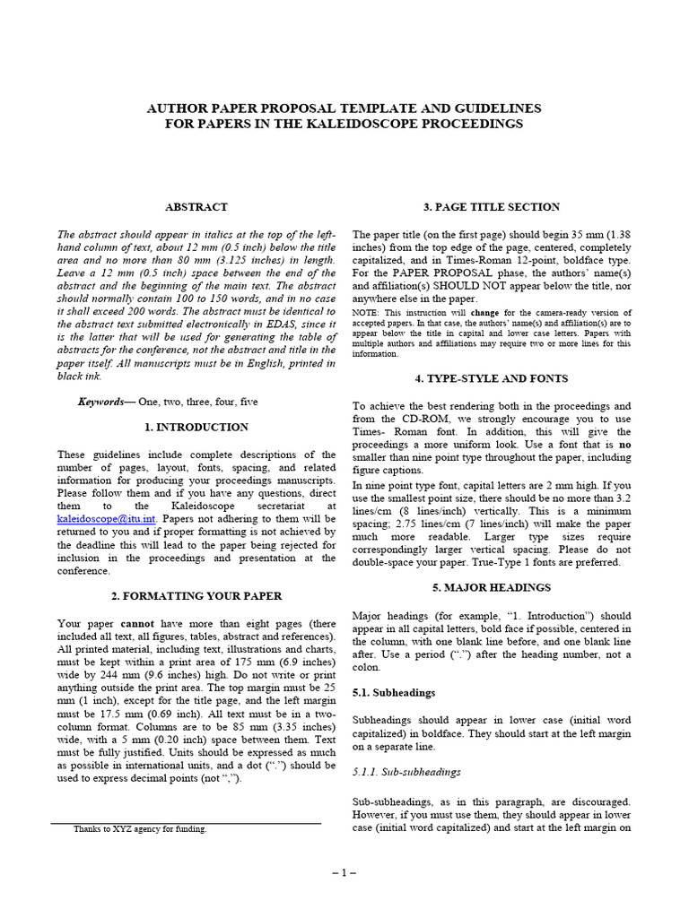 K-15 - Template-Paper-Proposals (WinWord) | PDF | Typefaces | Written Communication