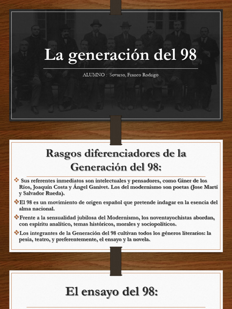 Características de la Generación del 98 | PDF | Novelas