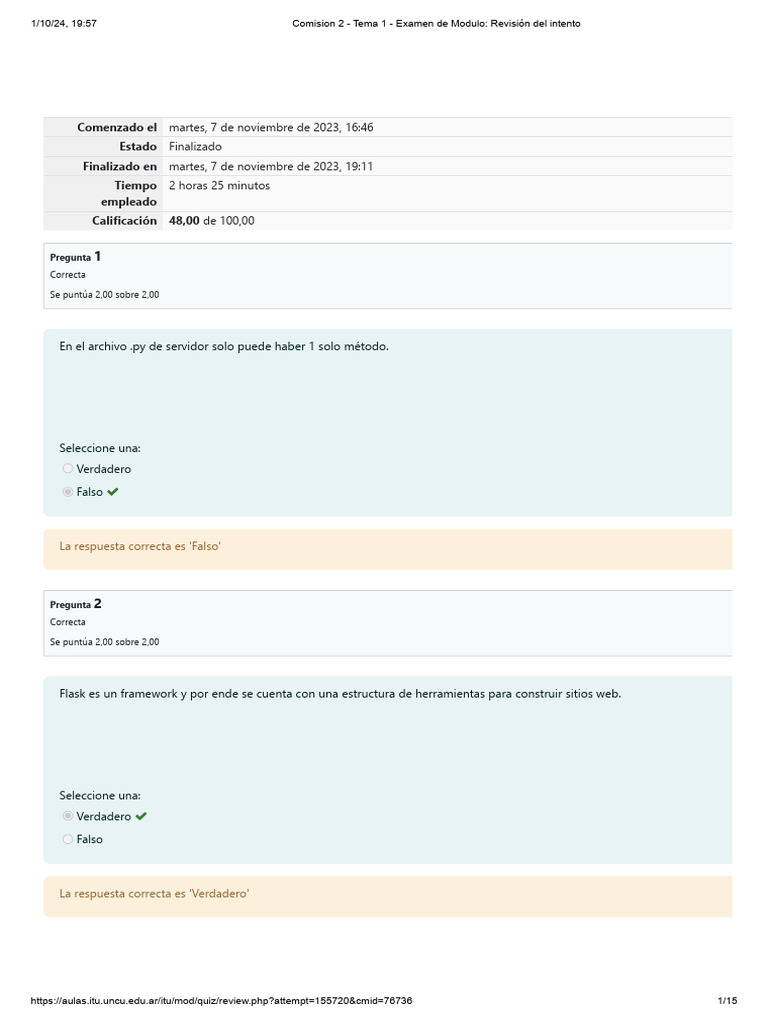 Comision 2 - Tema 1 - Examen de Modulo - Revisión Del Intento | PDF | Script Java | C