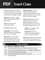 Shadowdark Bard and Ranger Classes V1-2 | PDF