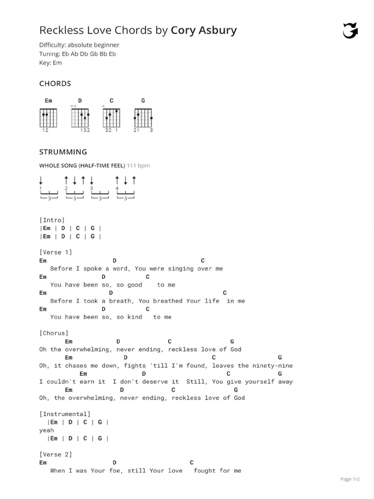 Reckless Love Chords | PDF