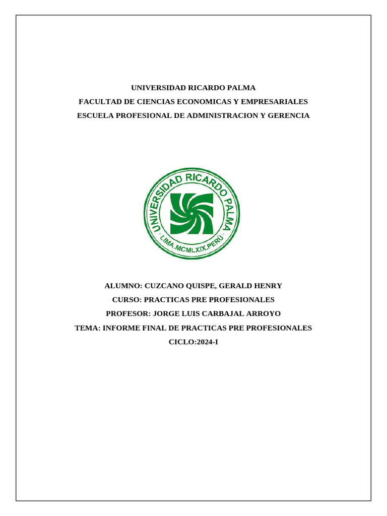 Informe Final PPP Scot | PDF | Iniciativa empresarial | Business