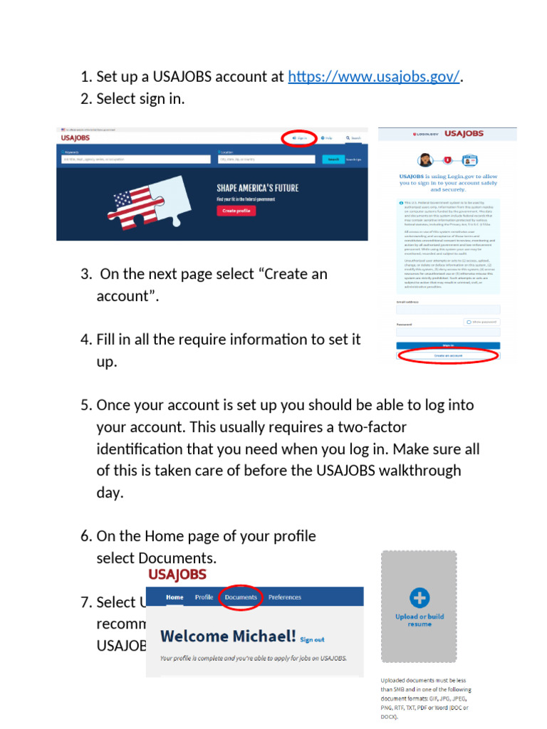 USAJOBS Account Setup Guide | PDF
