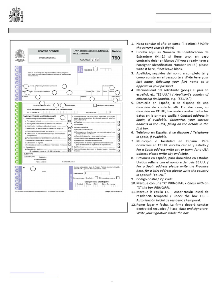 Instrucciones Modelo 790 Código 052 | PDF