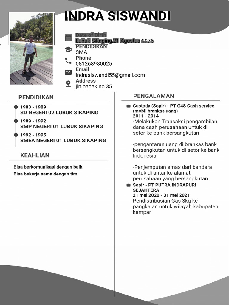 CV - Indra Siswandi | PDF
