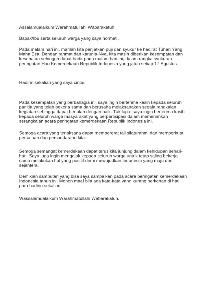 Sambutan Agustusan | PDF