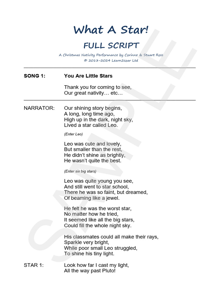 Was Full Script Sample 2024 | PDF | Night Sky | Stars