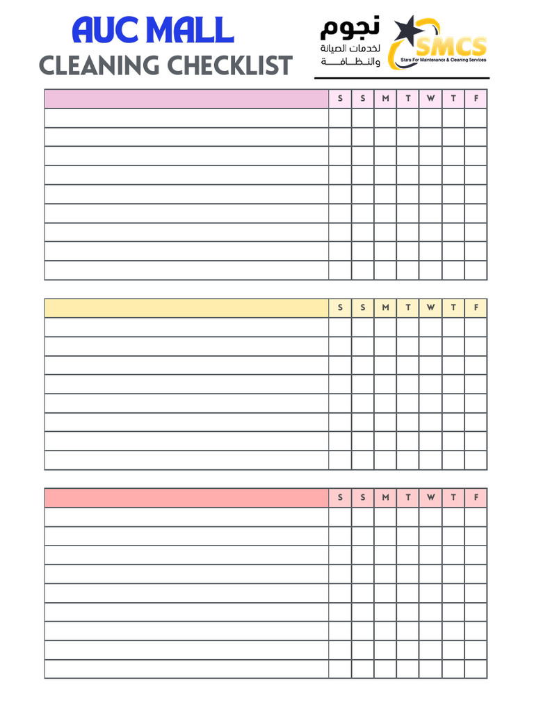 Colorful Clean Rainbow Weekly Cleaning Checklist | PDF