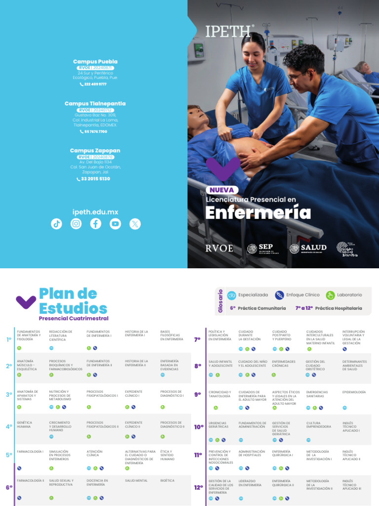Plan de Estudios Enfermeria | PDF | Enfermería | Cuidado de la salud