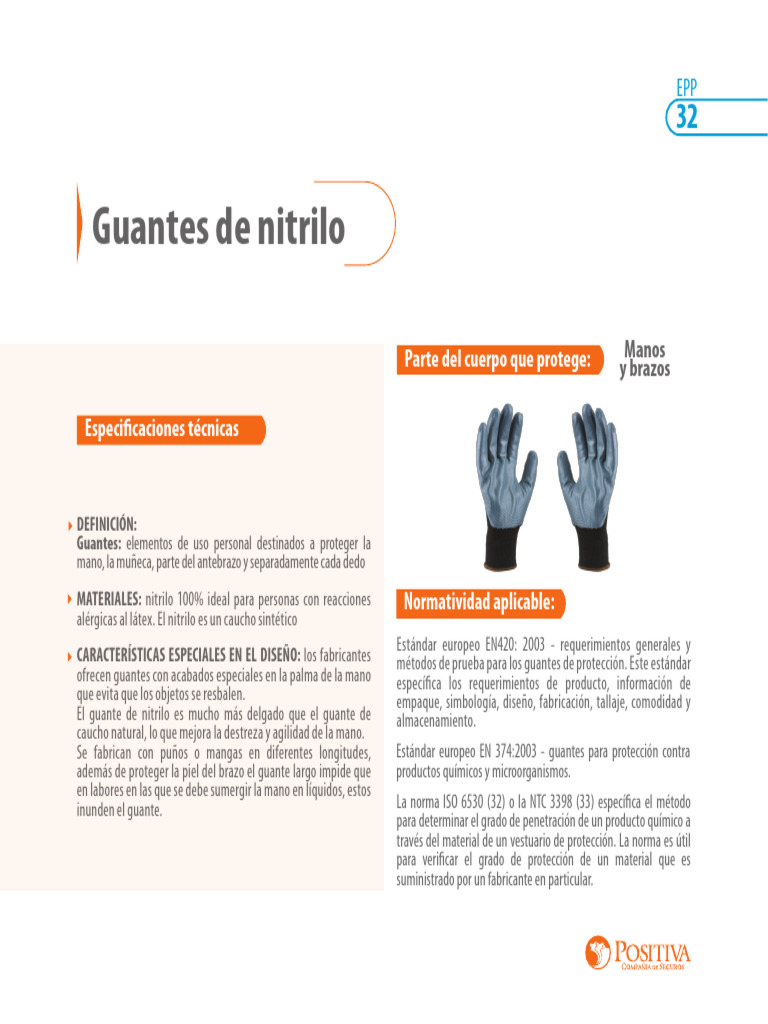 32 Guantes de Nitrilo | PDF | Guante | Caucho natural