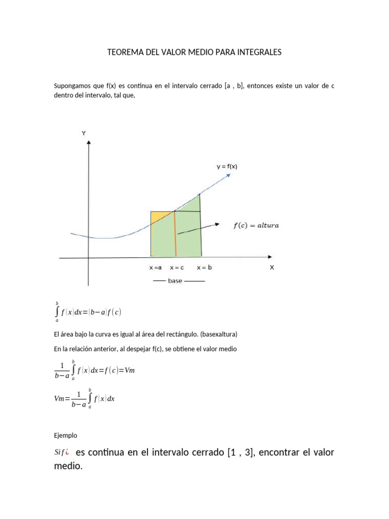 Tema 13 Teorema Del Valor Medio | PDF | Integral | Matemáticas
