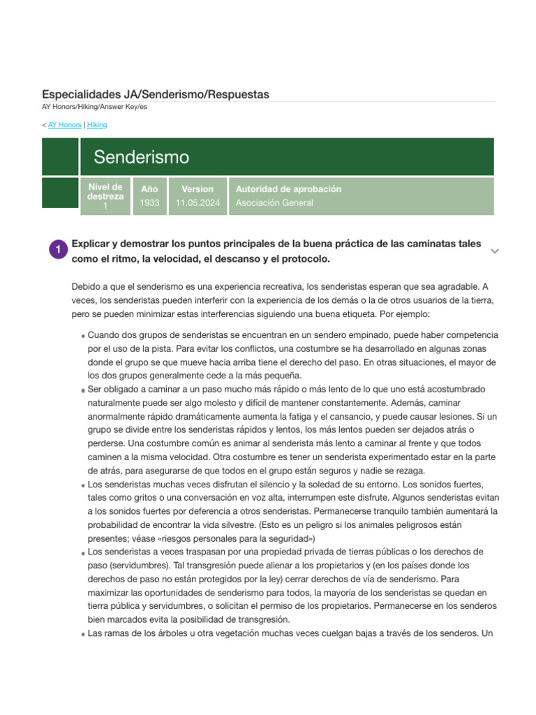 Guía Completa de Senderismo Seguro | PDF