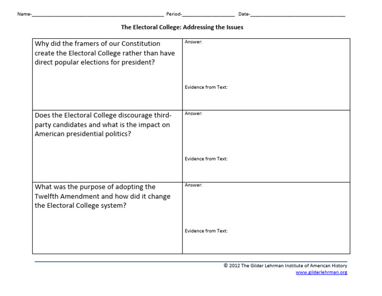 Electoral College Study Guide | PDF