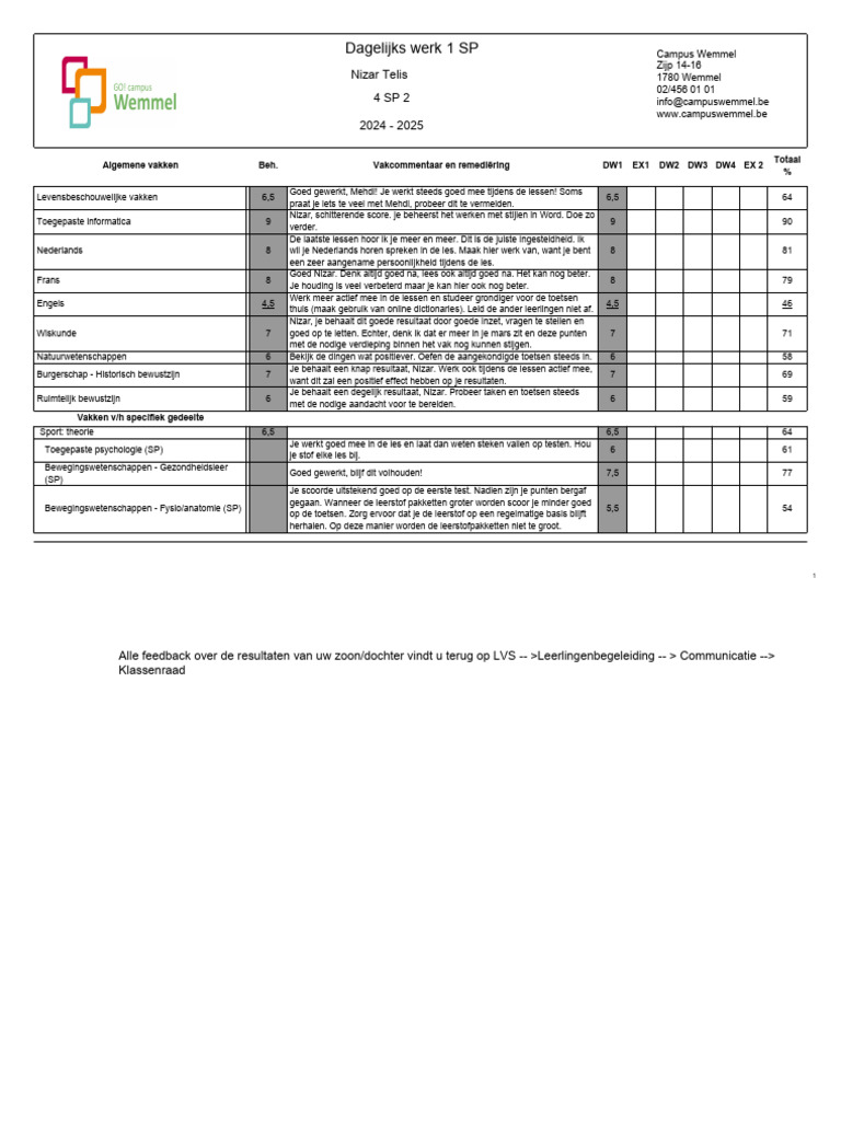 Dagelijks Werk 1 SP | PDF