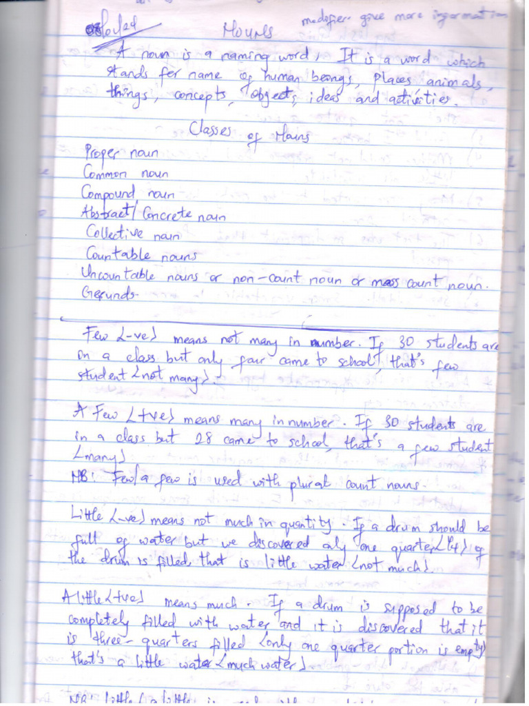 Class Note English | PDF