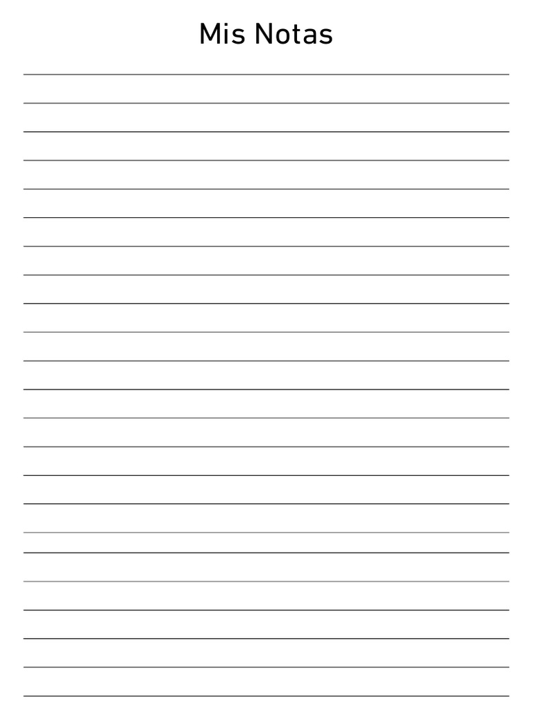 Hoja Mis Notas | PDF