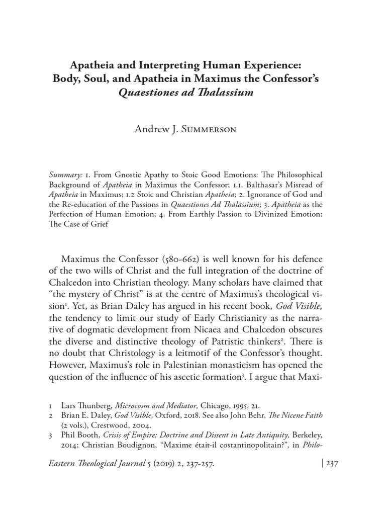 Apatheia and Interpreting Human Experien | PDF | Stoicism | Asceticism