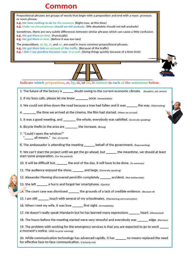 Prepositional Phrases 155369 | PDF | Preposition And Postposition | English Grammar