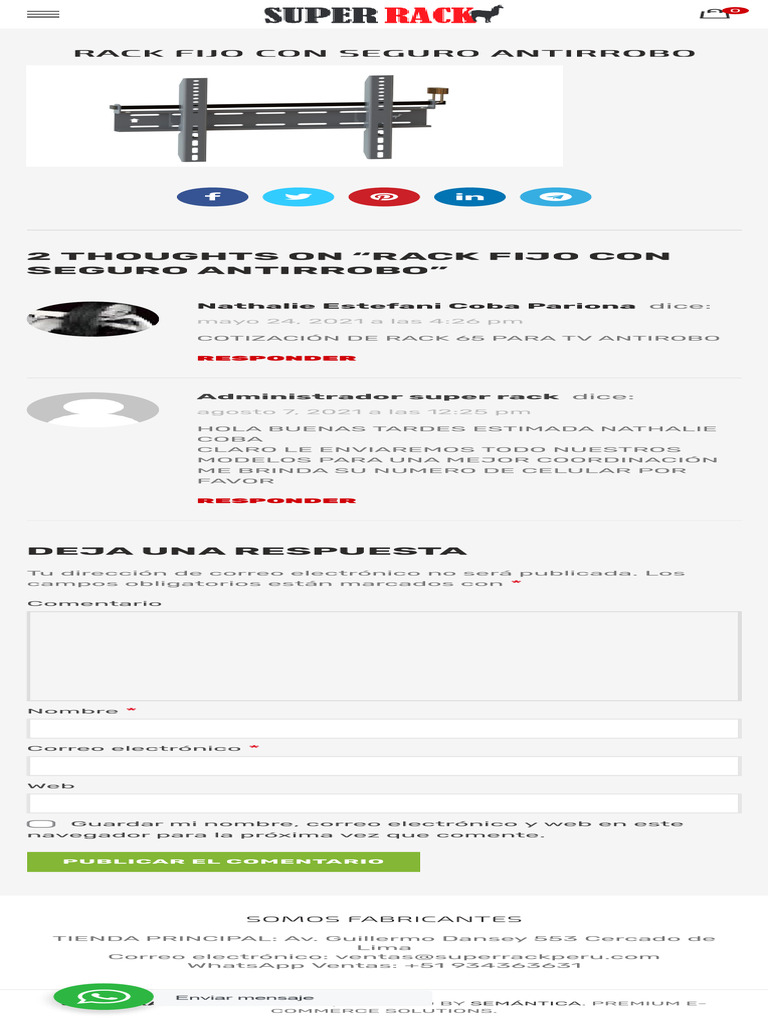 RACK FIJO CON SEGURO ANTIRROBO | PDF