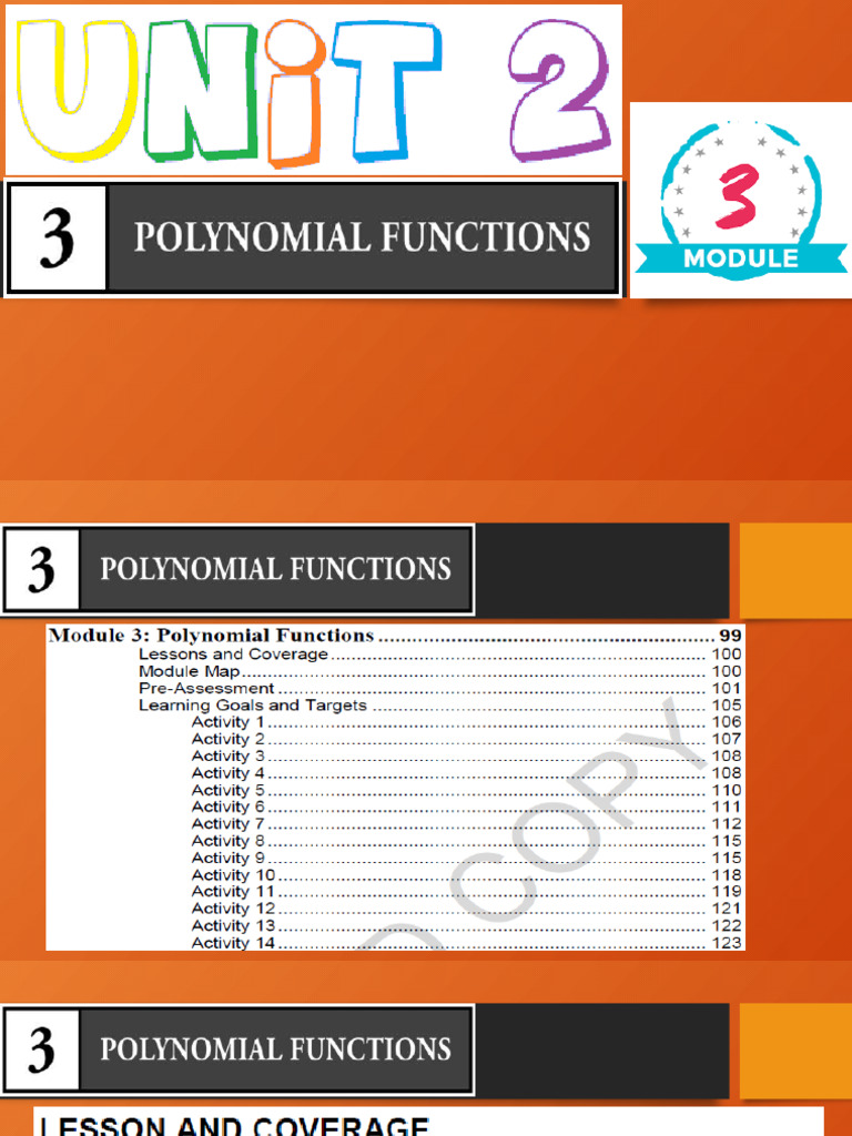 Unit 2 Module 3 Polynomial Functions Students | PDF