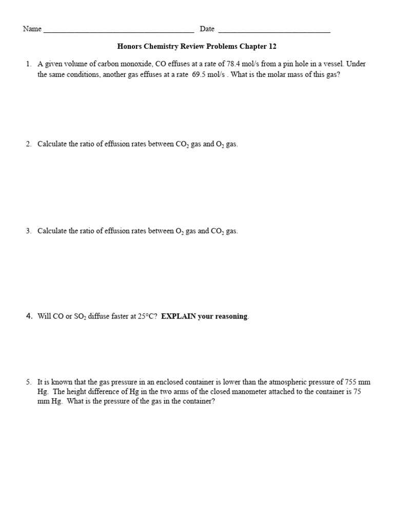 Chapter 12 Review Guide | PDF