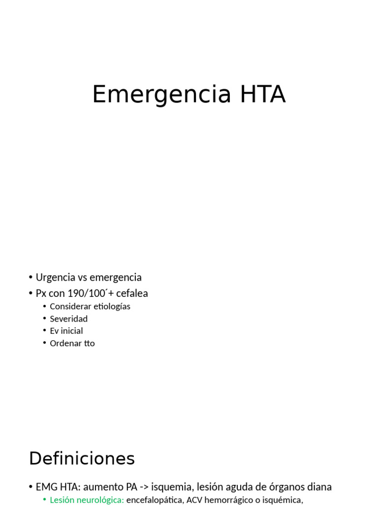 Emergencia HTA | PDF