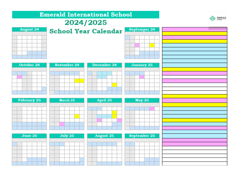 School Year Calendar 2024/2025 | PDF | Observances