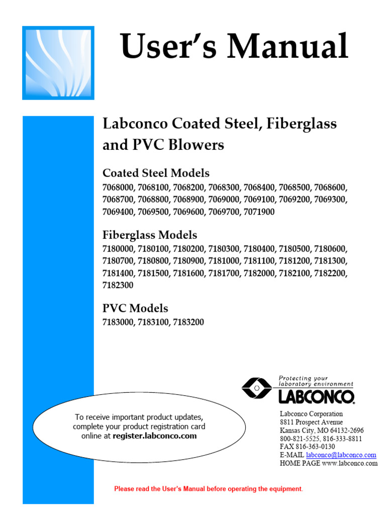 Labconco Manual Blower 65 Pags. | PDF | Duct (Flow) | Building Engineering