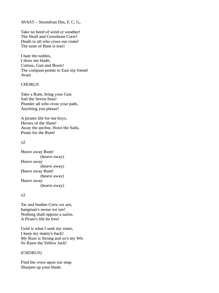 Avast Song | PDF