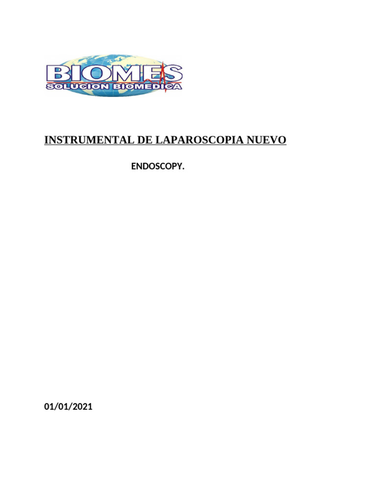 BROCHURE DE INSTRUMENTAL DE LAPAROSCOPIA ENDOSCOPY | PDF