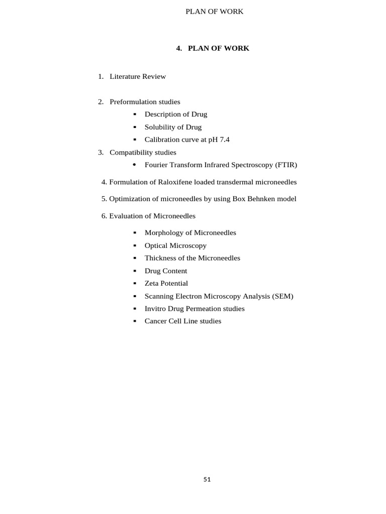 Ceutics Raloxifene (1) PLAN of WORK | PDF