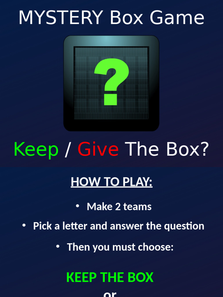 Mystery Box Game Rules and Points | PDF